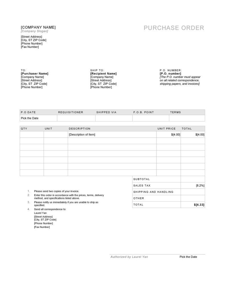 Purchase Order: Types, Examples and Templates